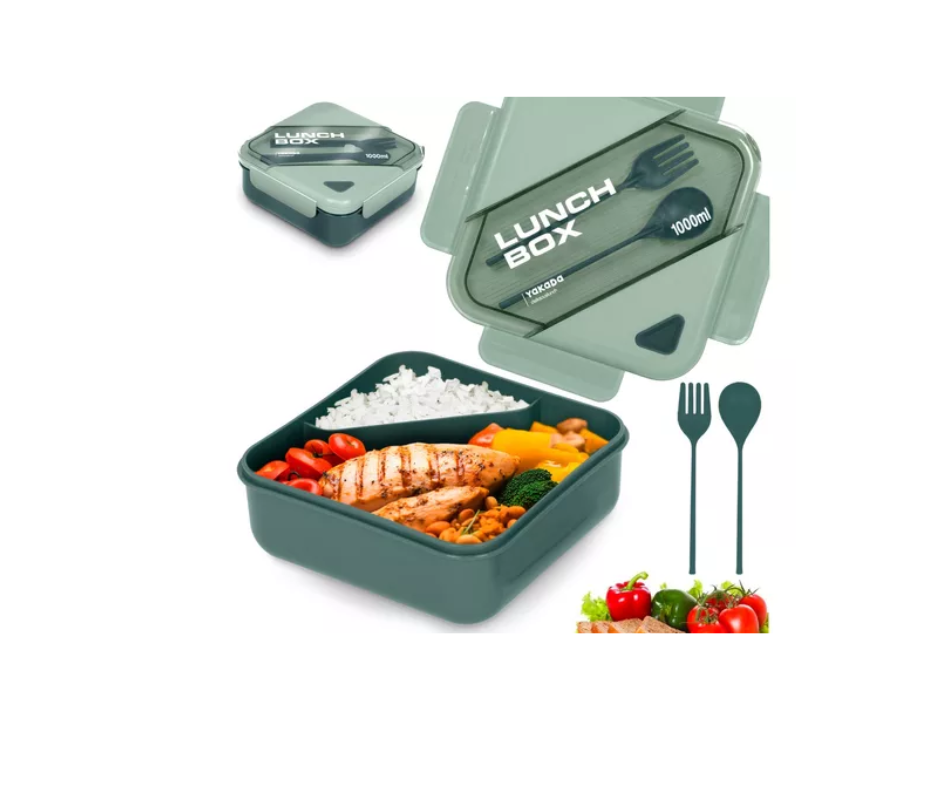 Táper con dos divisiones y cubiertos – Tiendas SUMAQ – Sitio Oficial