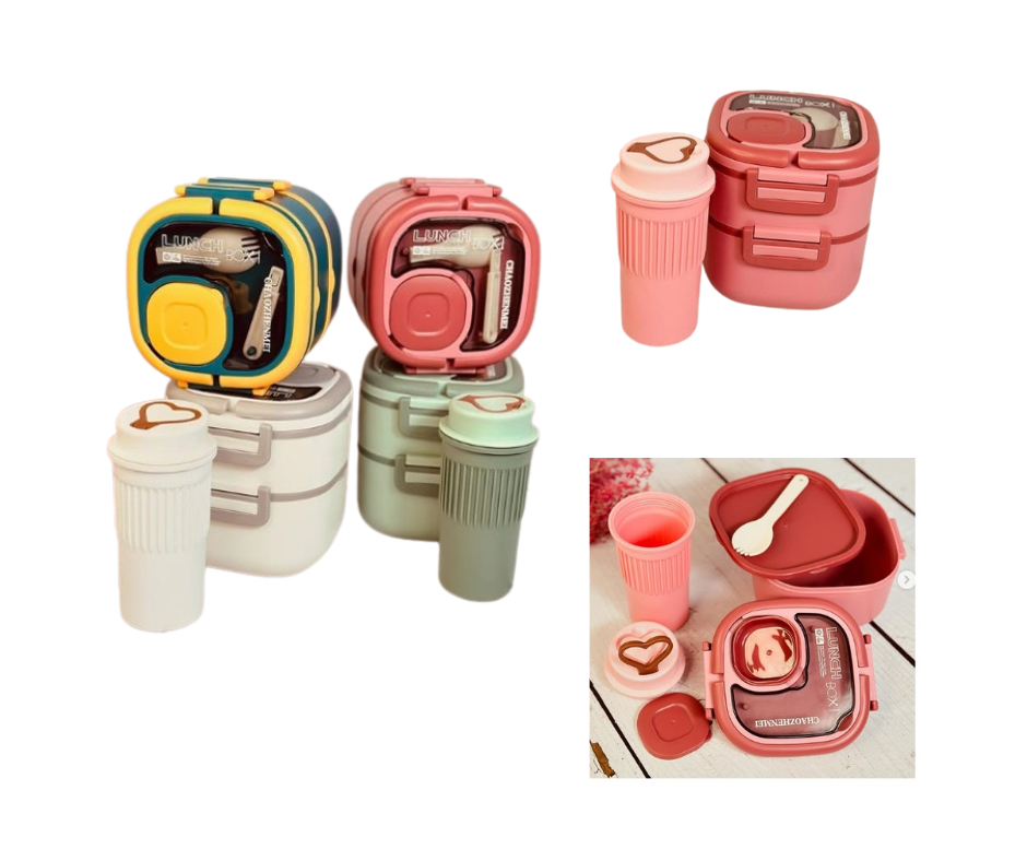 Set Lunch Box tupper lonchera con botella y cuchara – Tiendas SUMAQ ...